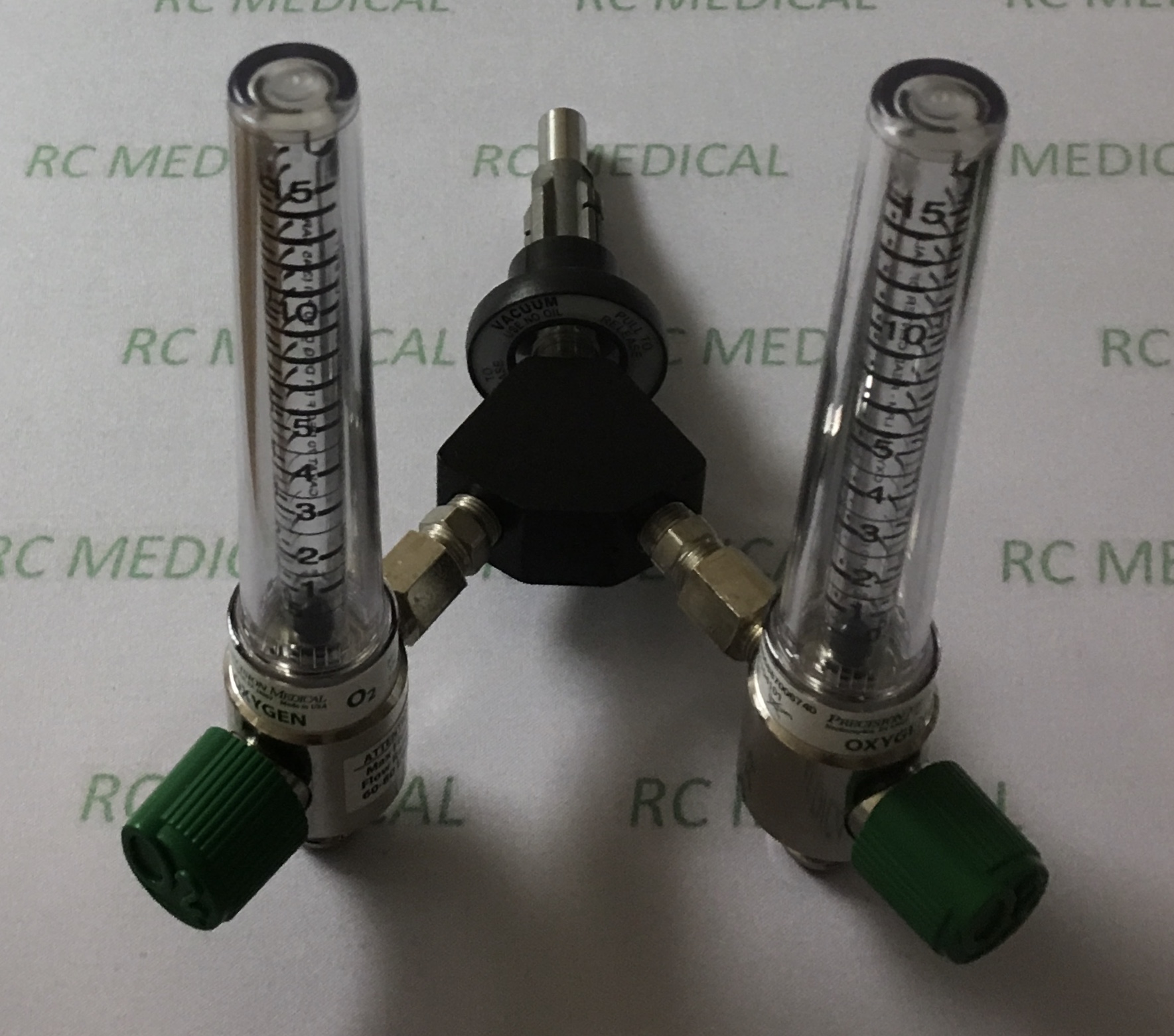 Precision Medical 15 LPM Dual Chrome Body Oxygen Flowmeter with MedStar ...