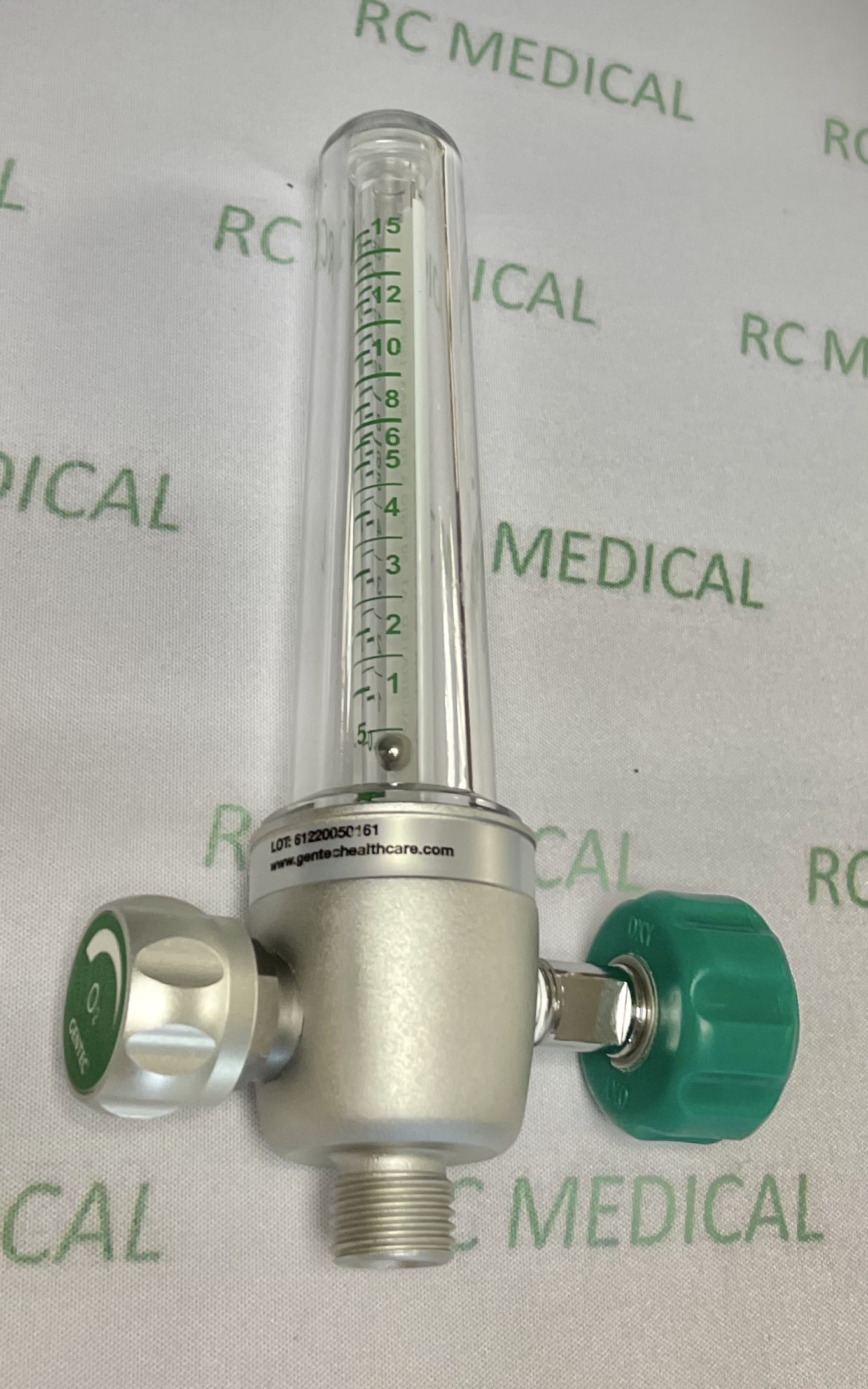 Gentec 0-15 LPM Oxygen Flowmeter with DISS Hand Tight - RC Medical