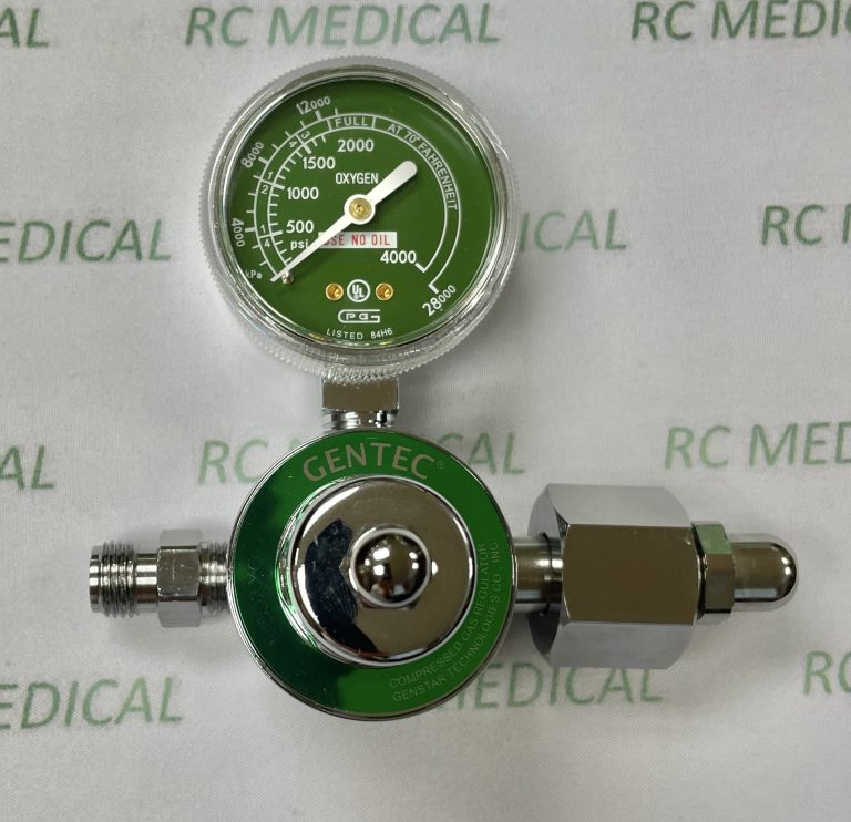 Oxygen Regulator, Preset 50 PSI, Large Cylinder, with Check Valve - RC ...