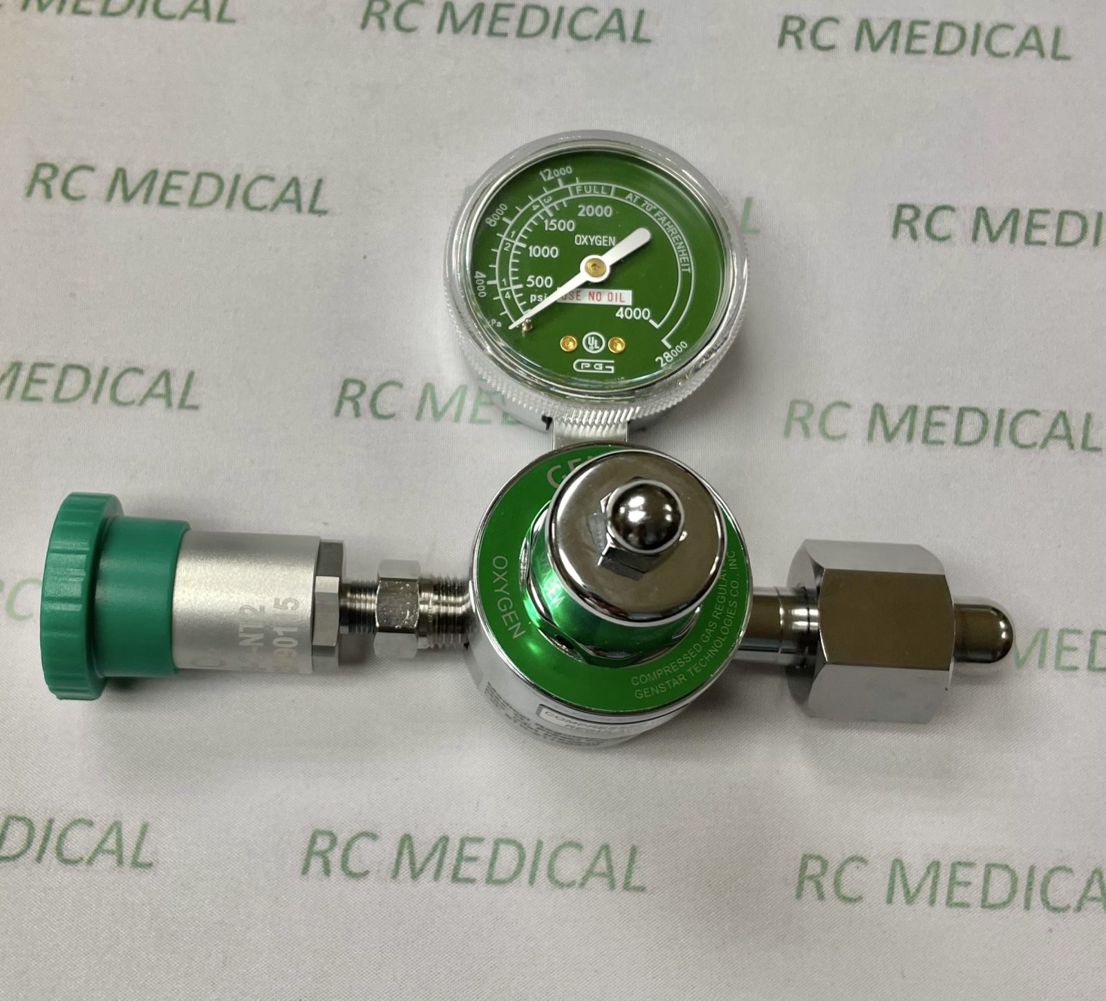 Oxygen Regulator, Preset 50 PSI with Ohmeda Quick Connect, Large ...