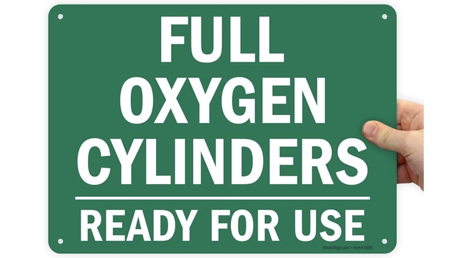 Plastic Sign, "OXYGEN FULL CYLINDERS", 10" X 14" - RC Medical