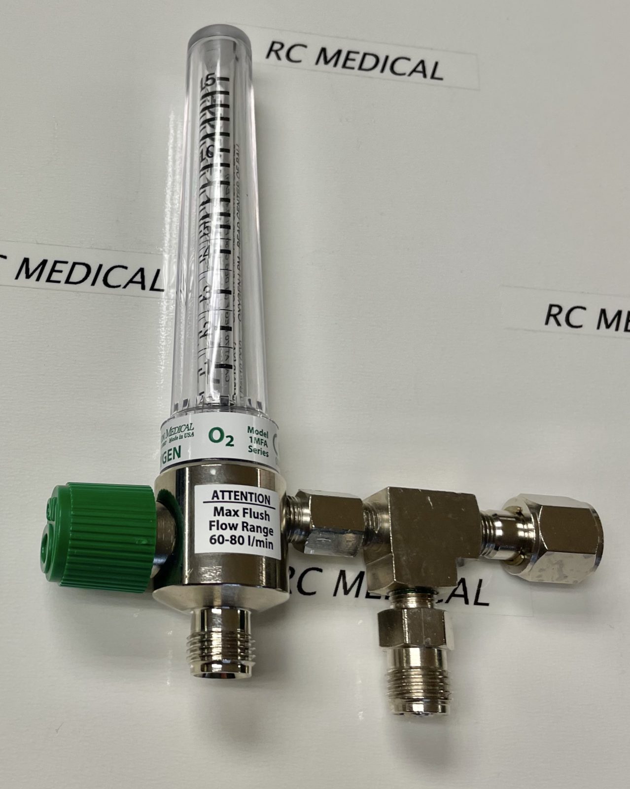 Precision Medical Chrome Body 0-15 LPM Oxygen Flowmeter with DISS ...